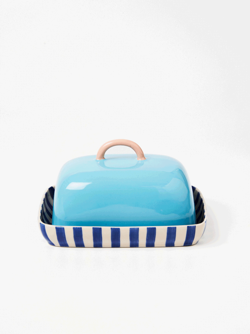 BLOOMIE BLUE BUTTER DISH – Jones & Co